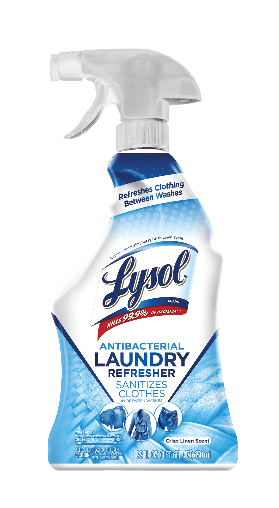 Lysol® Spray Sanitizante Antibacterial Crisp Linen Scent 22 oz / 650 Ml ...